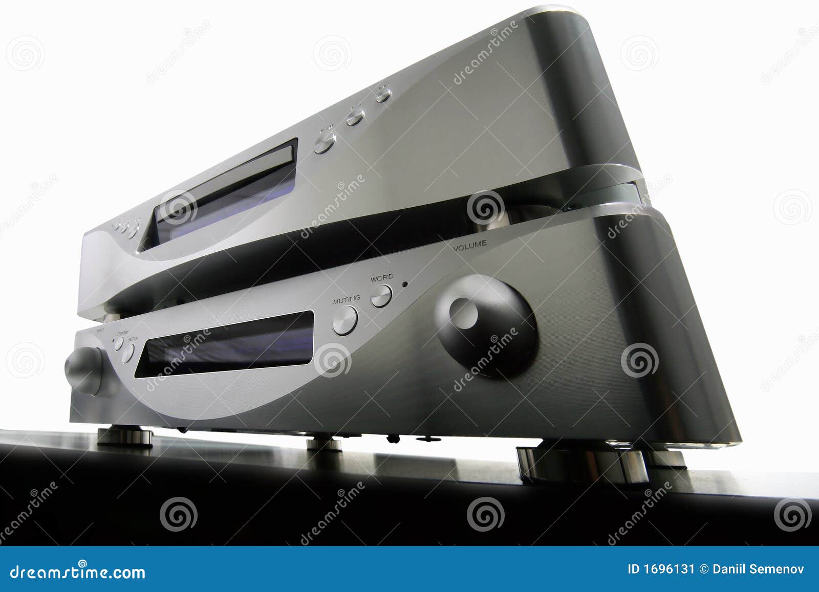 Amplifier and cd-player stock image. Image of loud, compact - 1696131
