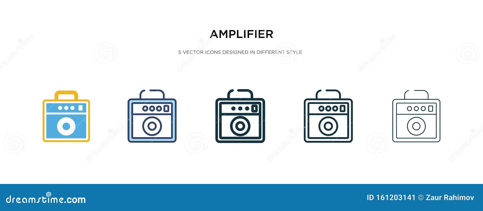 Amplifier Icon in Different Style Vector Illustration. Two Colored and ...