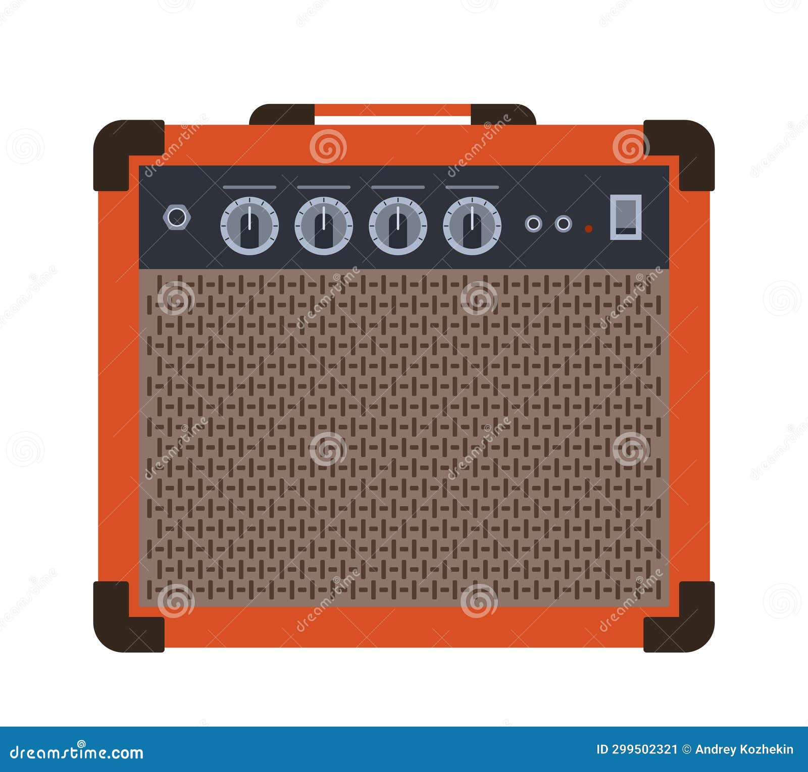 Amplifier Vector Illustration, Isolated on White Background. Orange ...