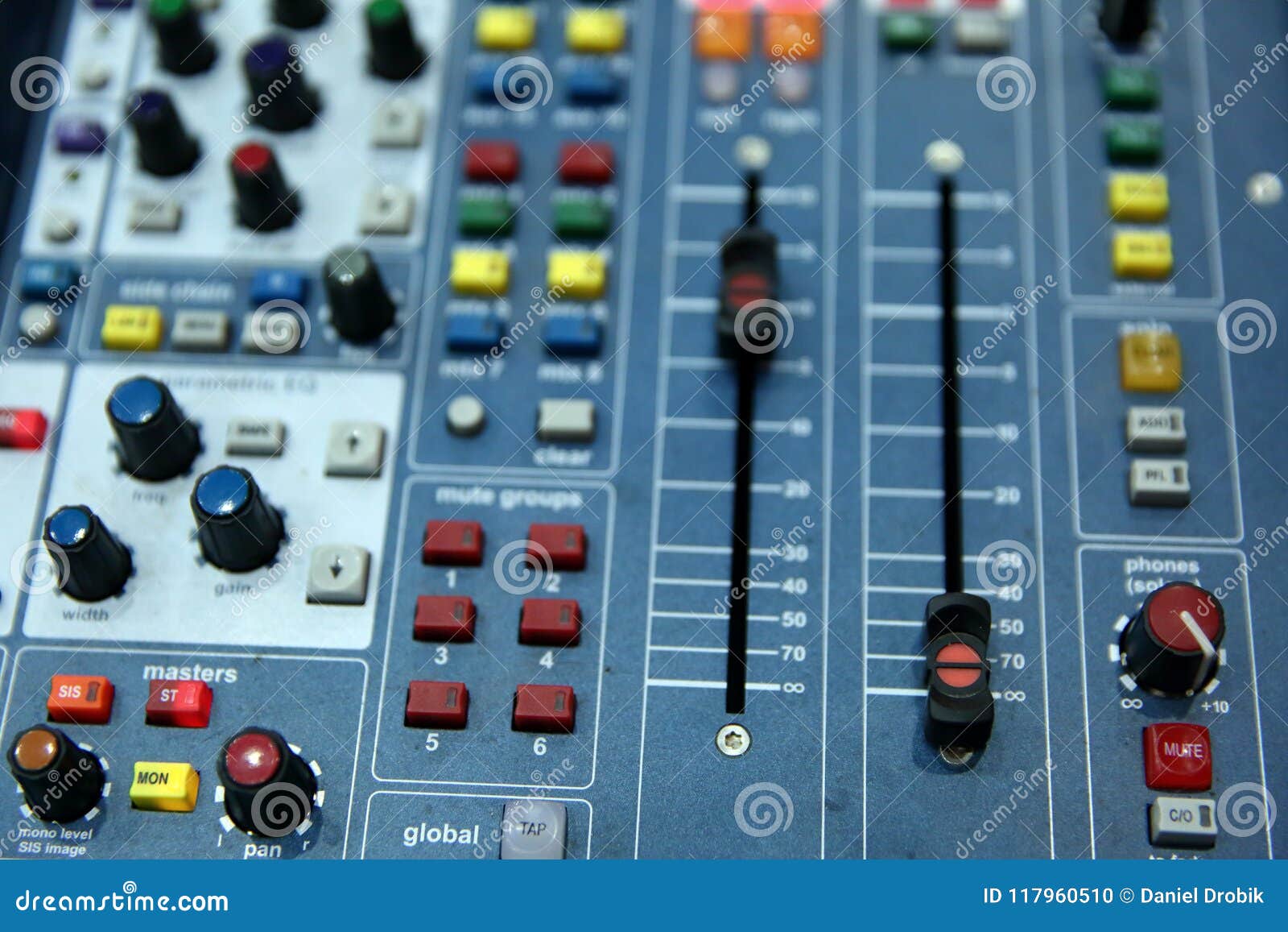 A Professional Music Console Called an Audio Mixer Used To Publicize ...