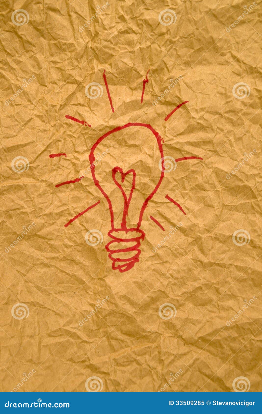 Ampola da ideia no papel imagem de stock. Imagem de idéia - 33509285