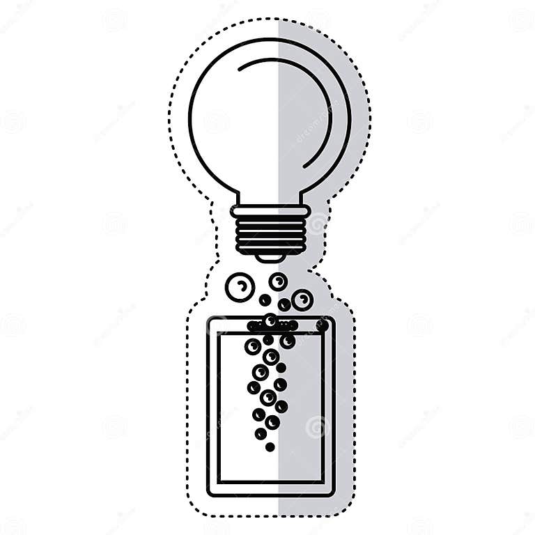 Ampola Isolada E Conceito Grande Da Ideia Ilustração do Vetor ...