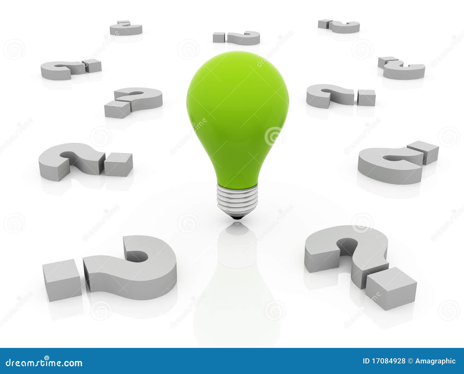 Ampoule Et Points D'interrogation Illustration Stock - Illustration du ...