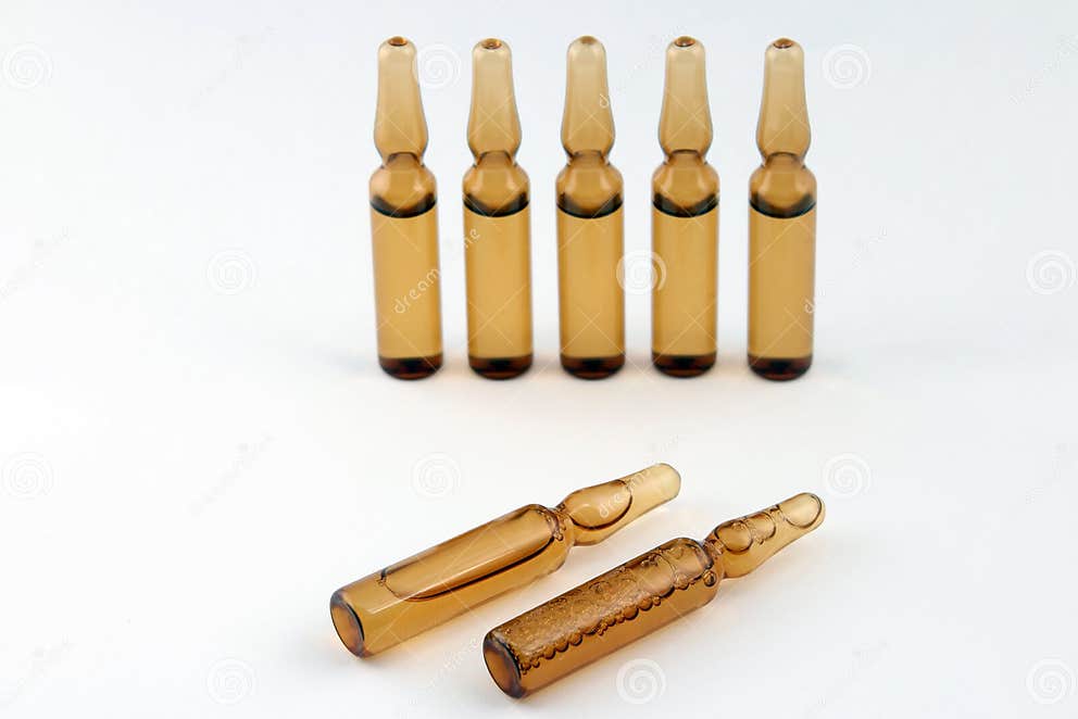 Ampoules for Injection on a White Background Stock Photo - Image of ...