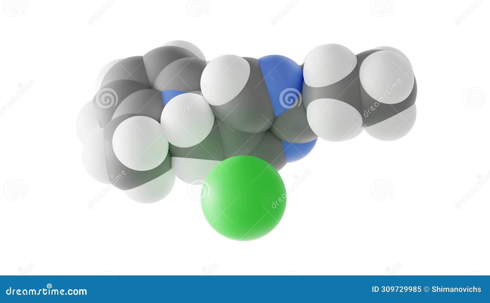 Amprolium Molecule, Coccidiostat, Molecular Structure, Isolated 3d ...