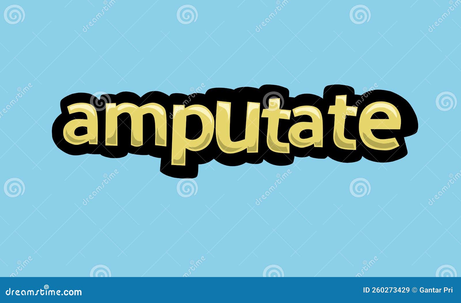 AMPUTATE Writing Vector Design on a Blue Background Stock Vector ...