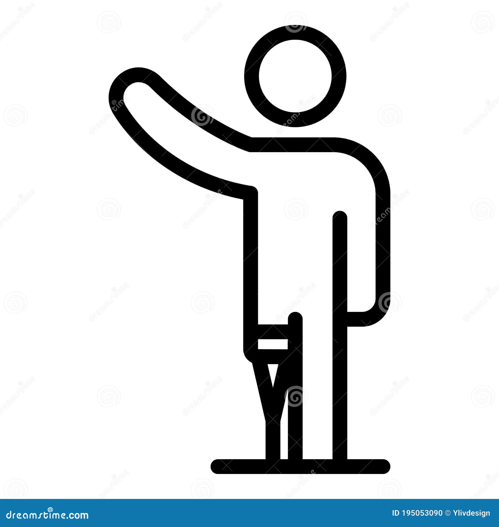 Amputated Leg Icon, Outline Style Stock Vector - Illustration of black ...
