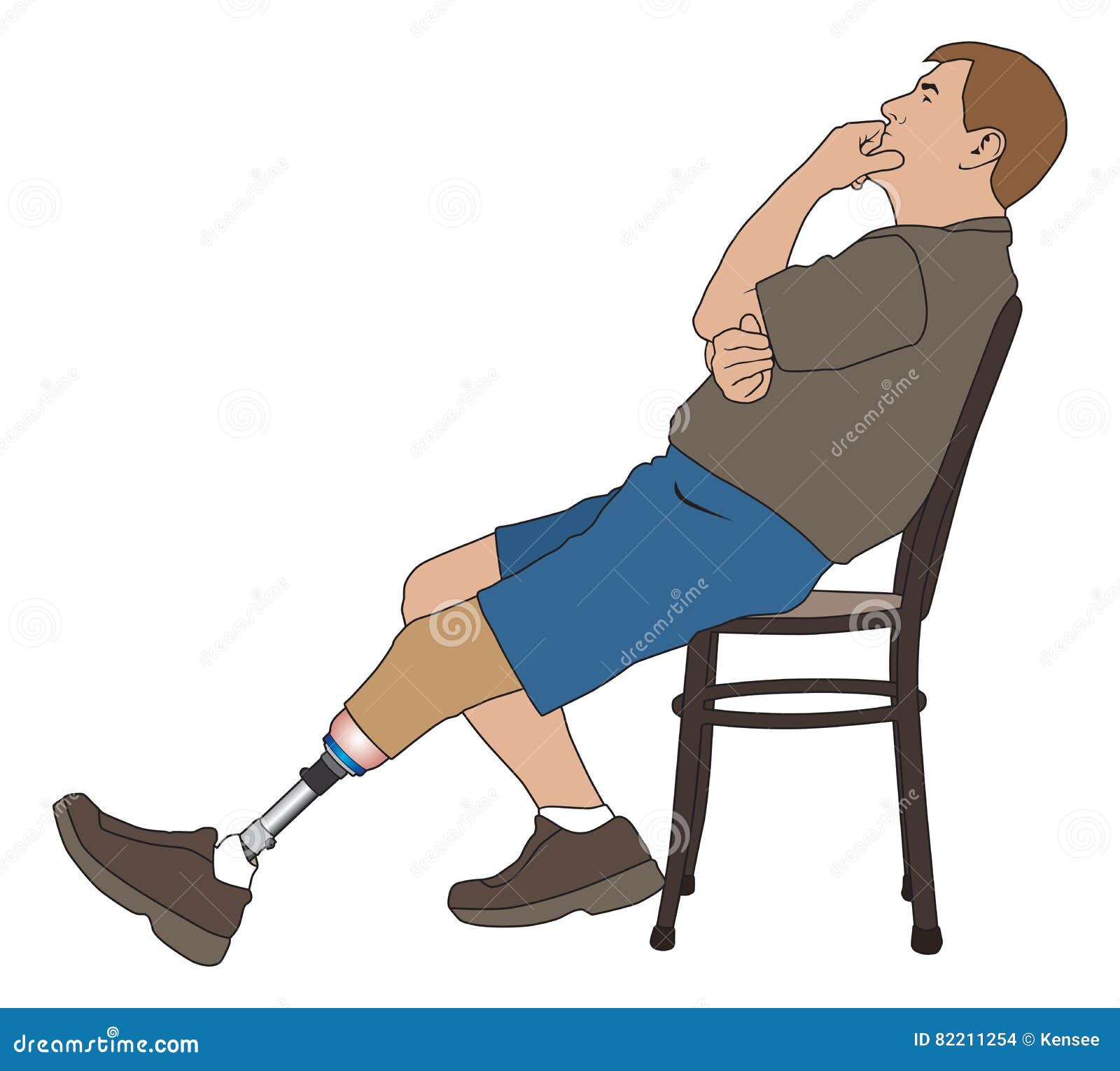Amputee in Deep Thought stock vector. Illustration of feet - 82211254