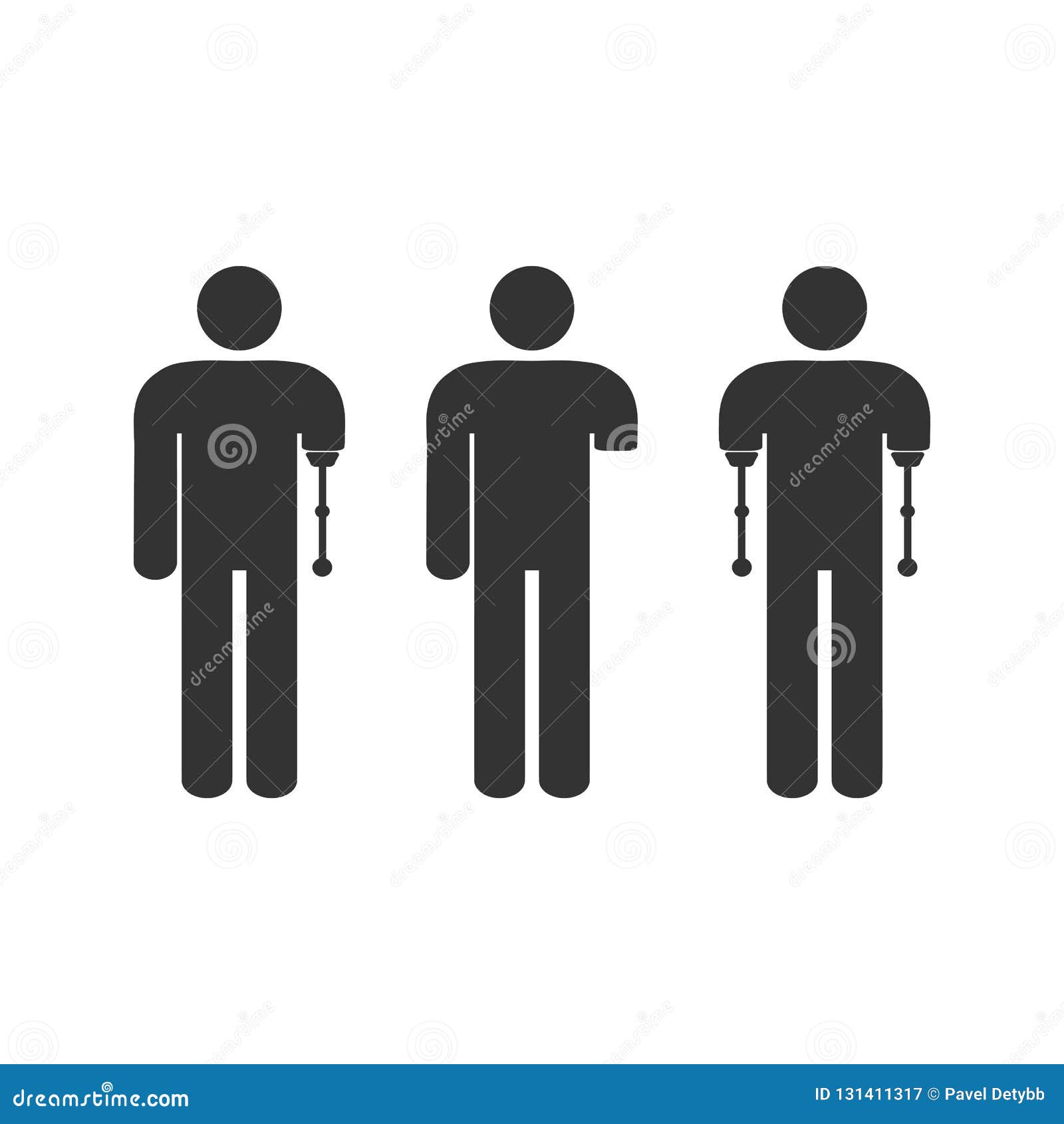 Amputee Disabled Man. Vector Illustration, Flat Design. Stock Vector ...