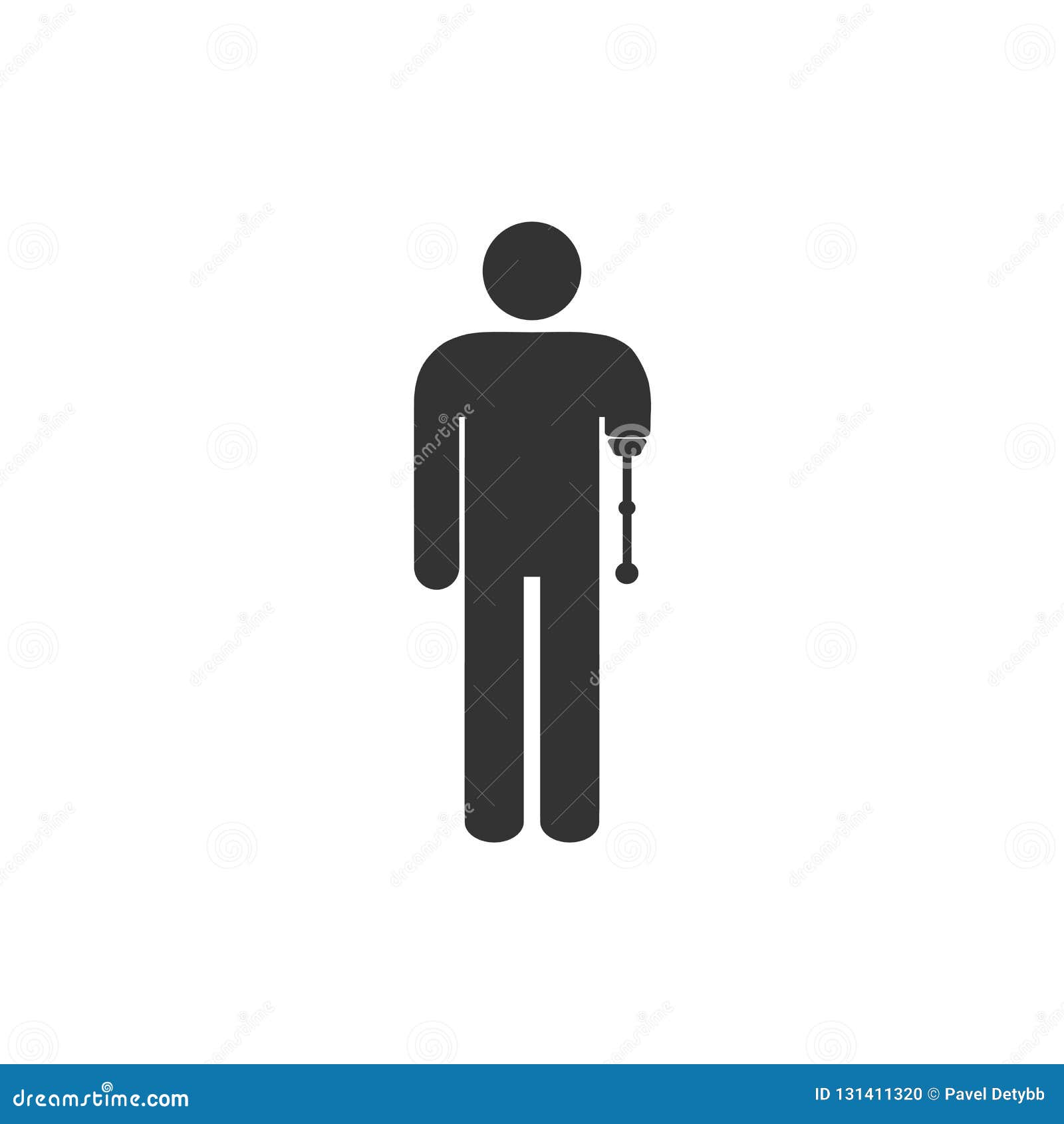 Amputee Disabled Man. Vector Illustration, Flat Design. Stock Vector ...