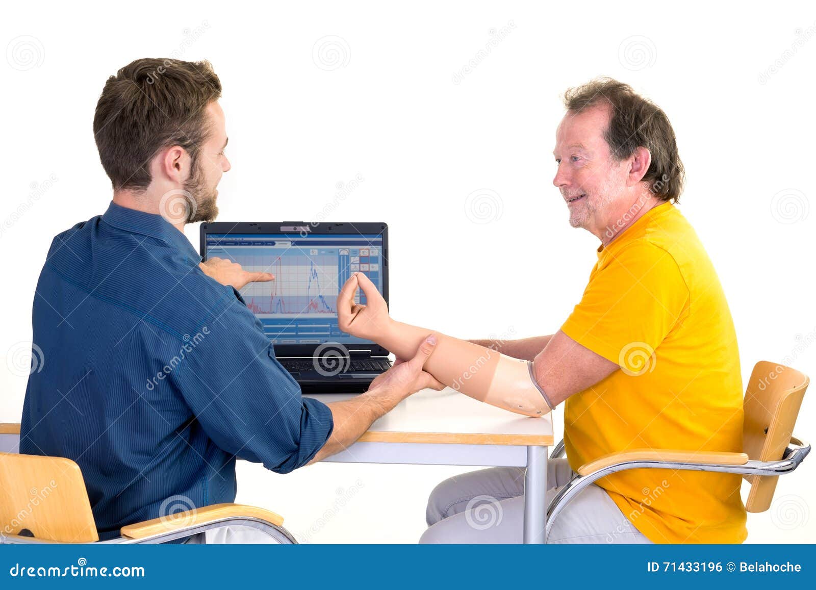 Amputee Gets Help for His Prosthetic Arm Stock Photo - Image of amputee ...