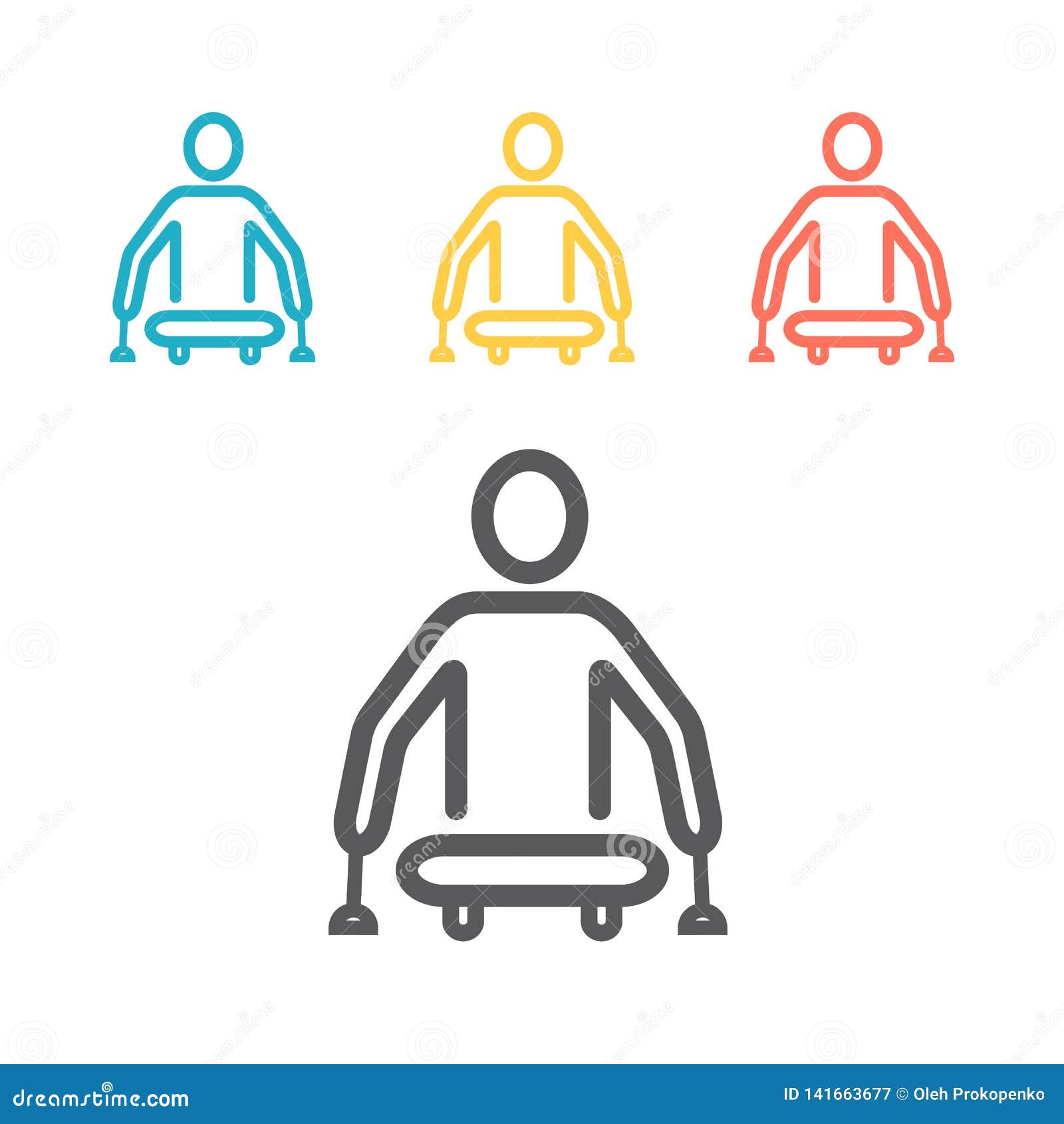 Amputee Line Icon. Vector Sign for Web Graphics. Stock Vector ...