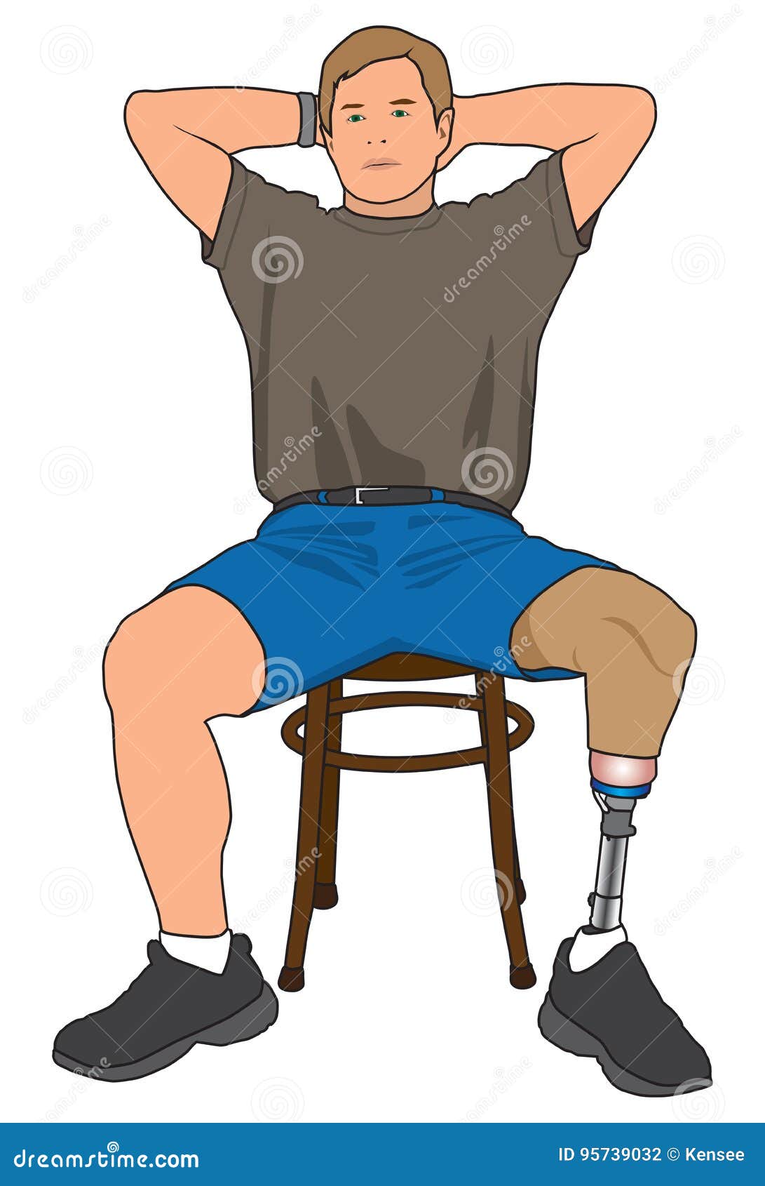 Amputee Relaxing Vector Illustration | CartoonDealer.com #95739032