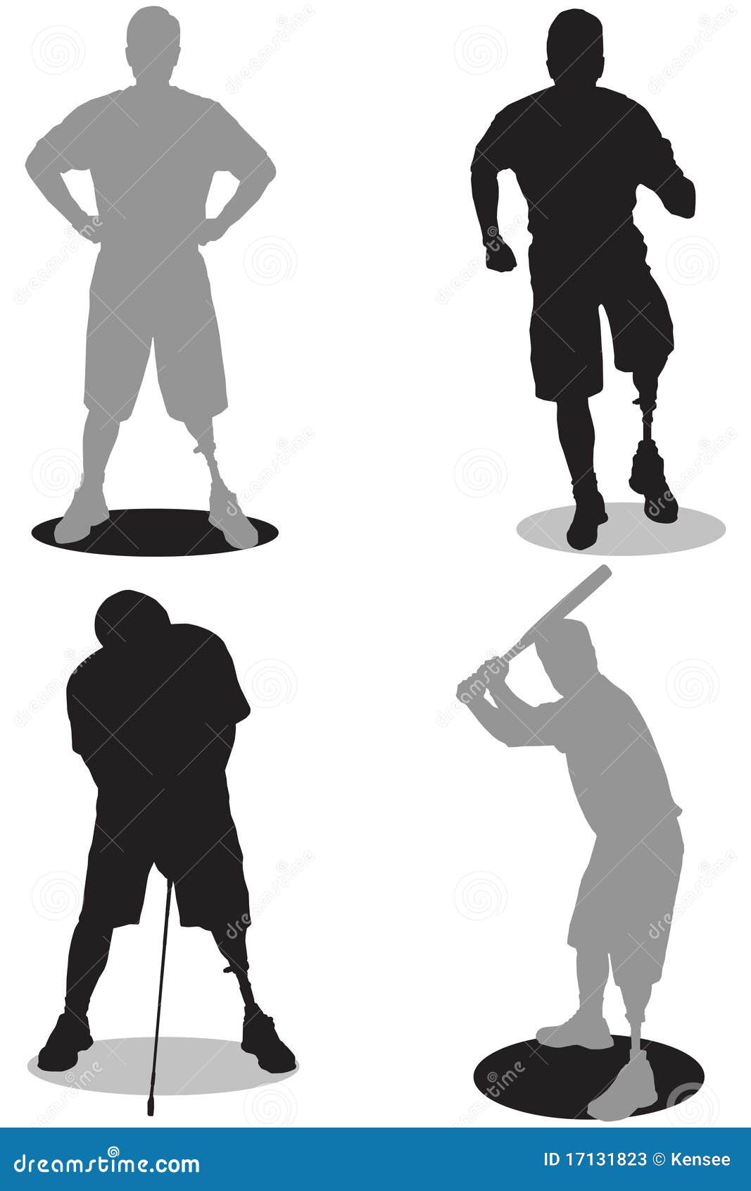 Amputee Silhouettes stock vector. Illustration of shorts - 17131823