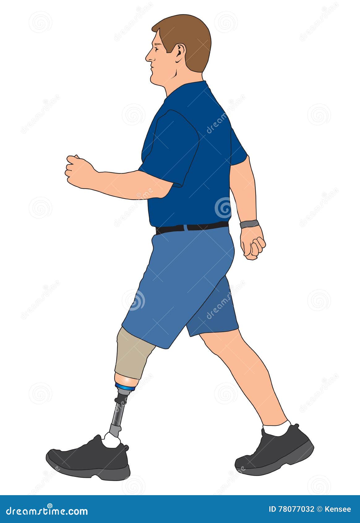 Amputee Walking stock vector. Illustration of injury - 78077032