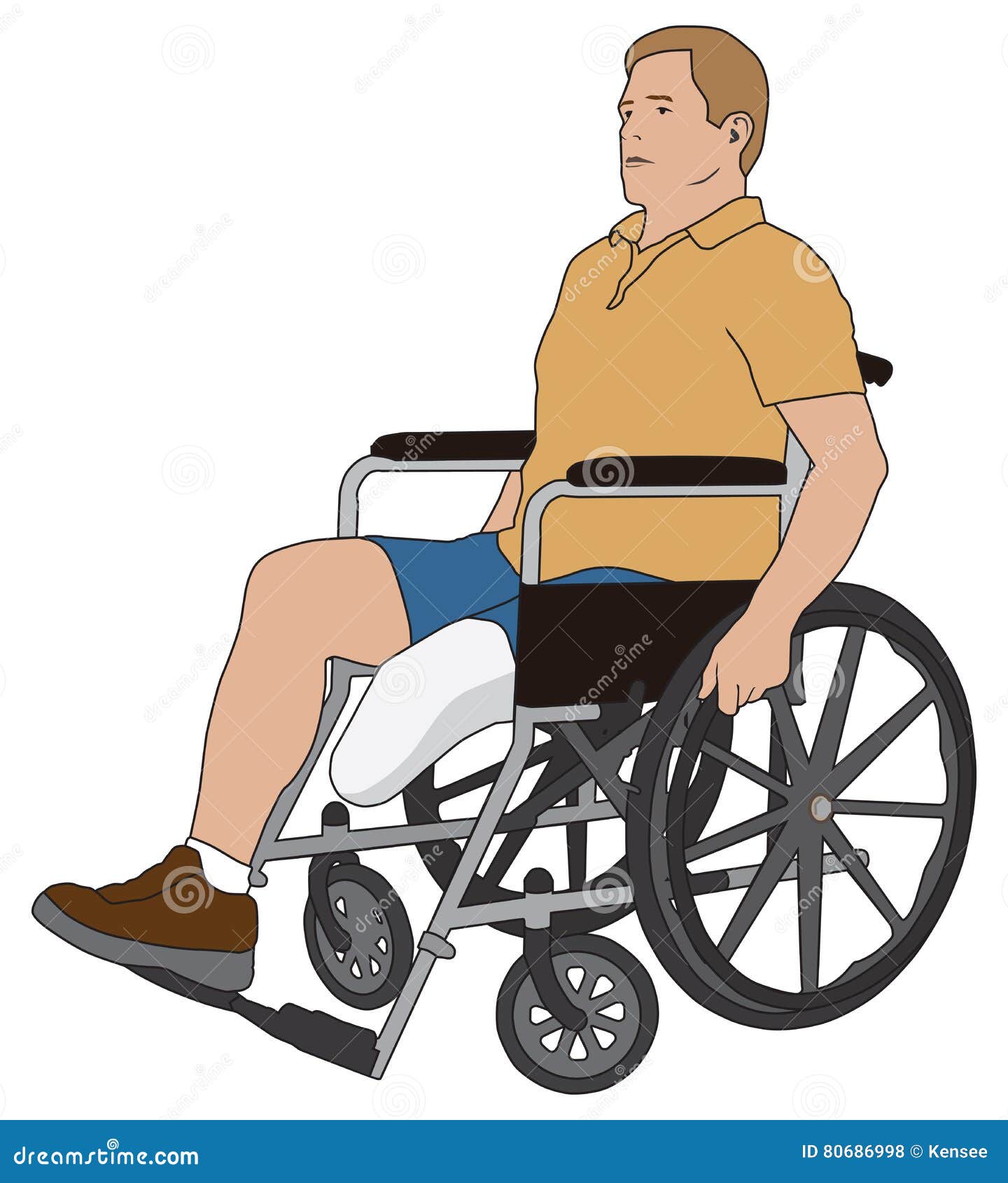 Amputee In Wheelchair Vector Illustration | CartoonDealer.com #80686998