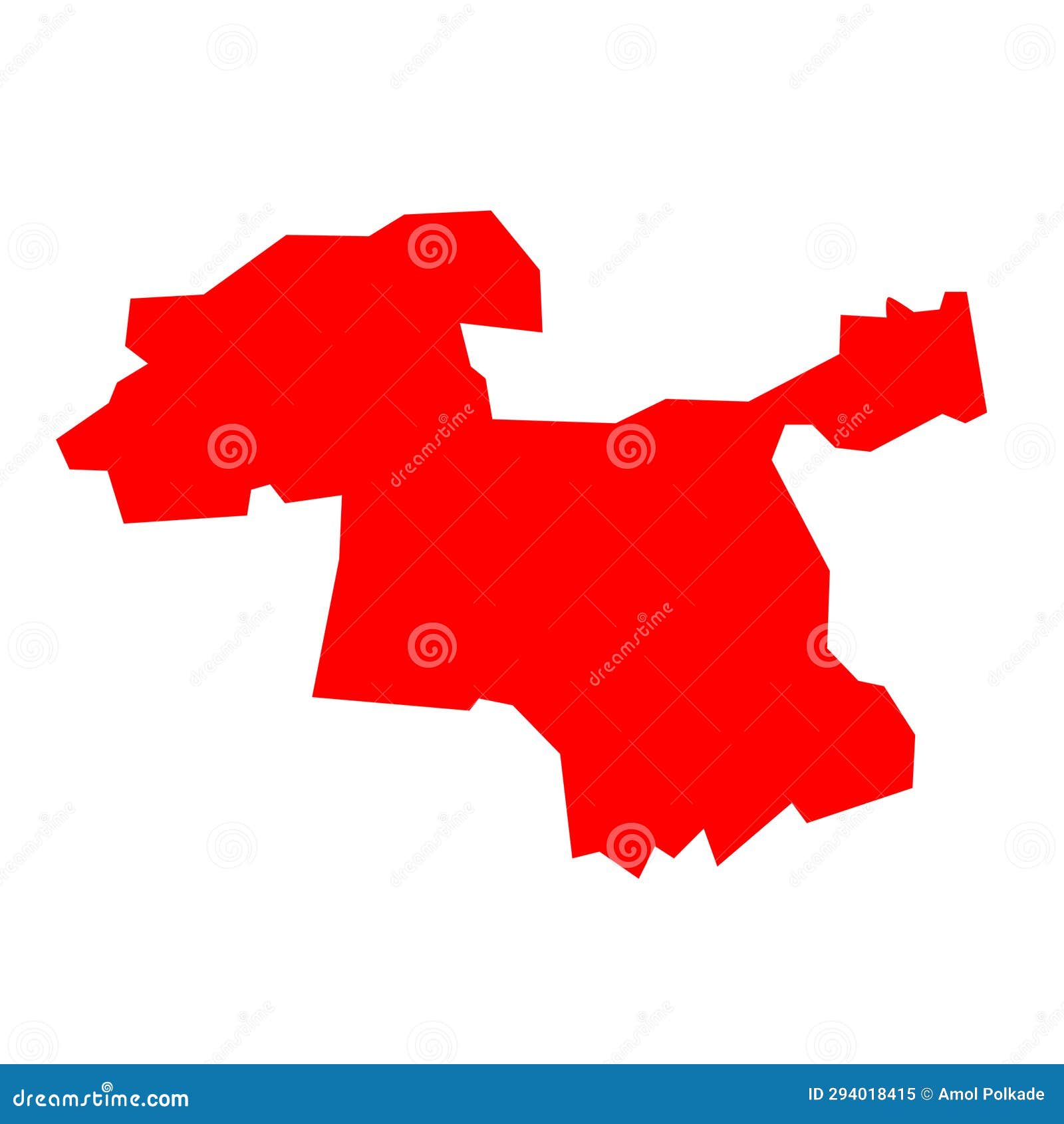 Amravati District Map Vector Icon in Red Color. Amravati Maharashtra ...