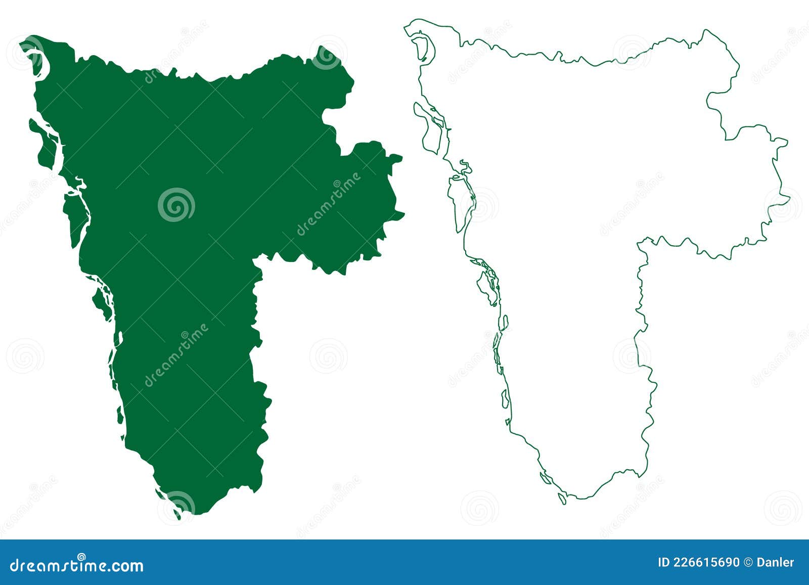 Mau District Uttar Pradesh State, Republic Of India Map Vector ...