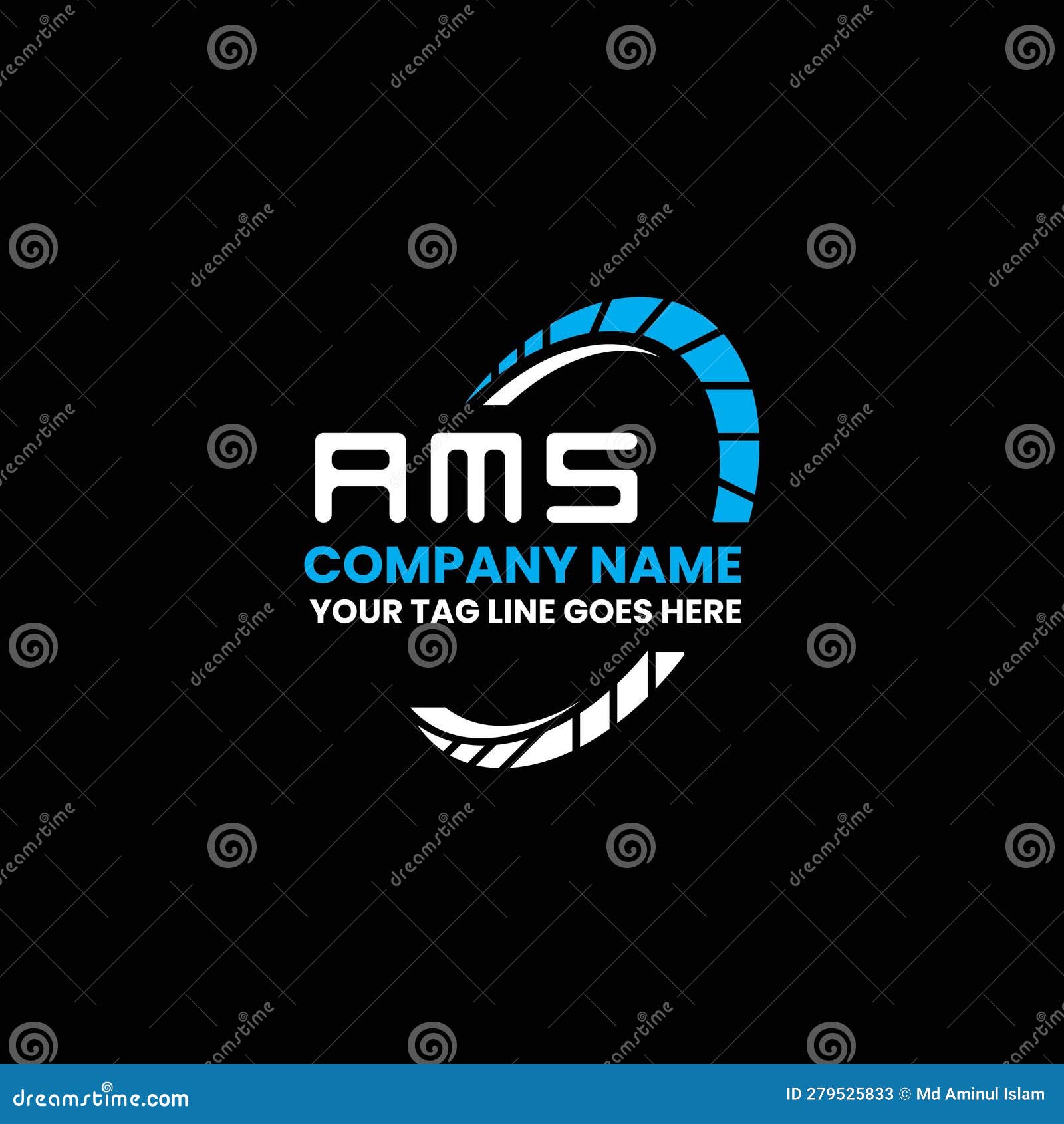 AMS Letter Logo Creative Design with Vector Graphic, AMS Stock Vector ...