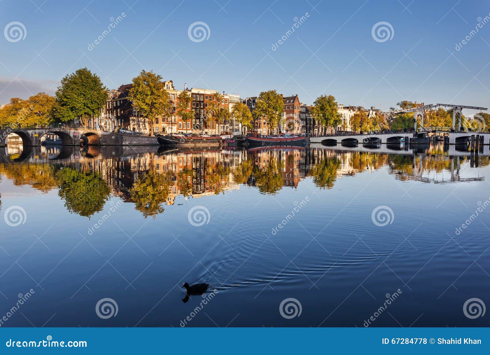 Amstel river, Amsterdam stock photo. Image of europe - 67284778