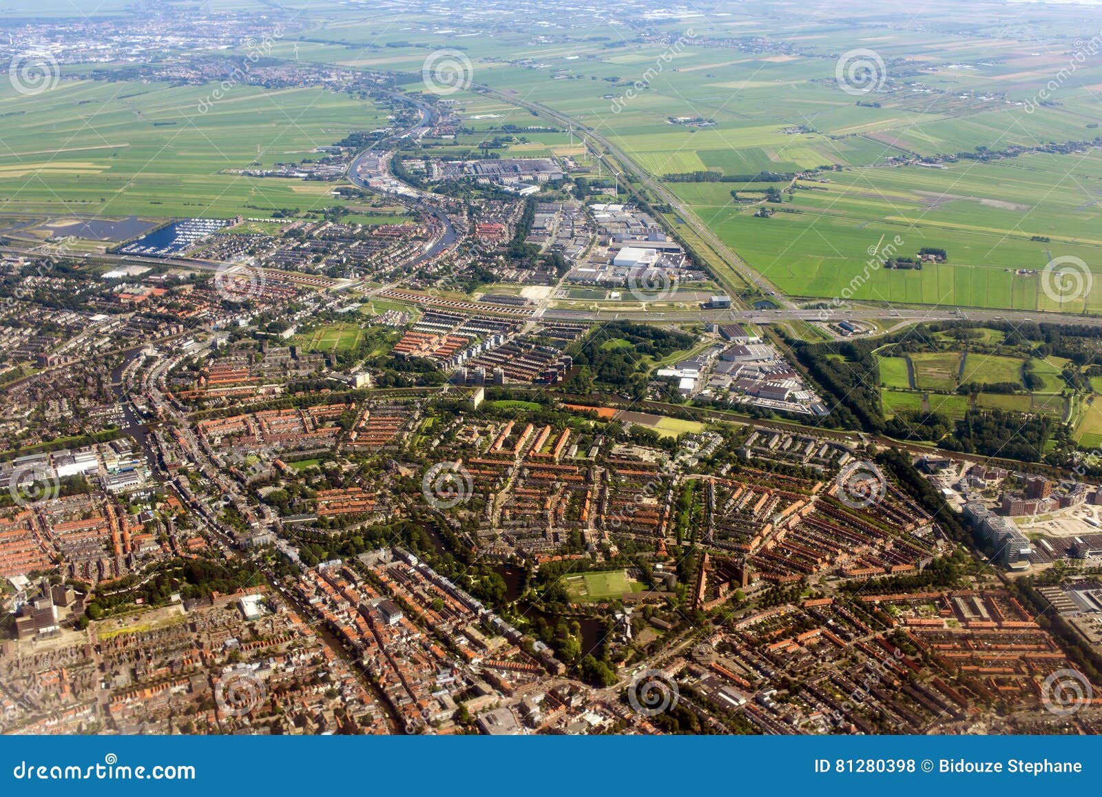 Amsterdam Aerial View from Plane Stock Photo - Image of aerial ...