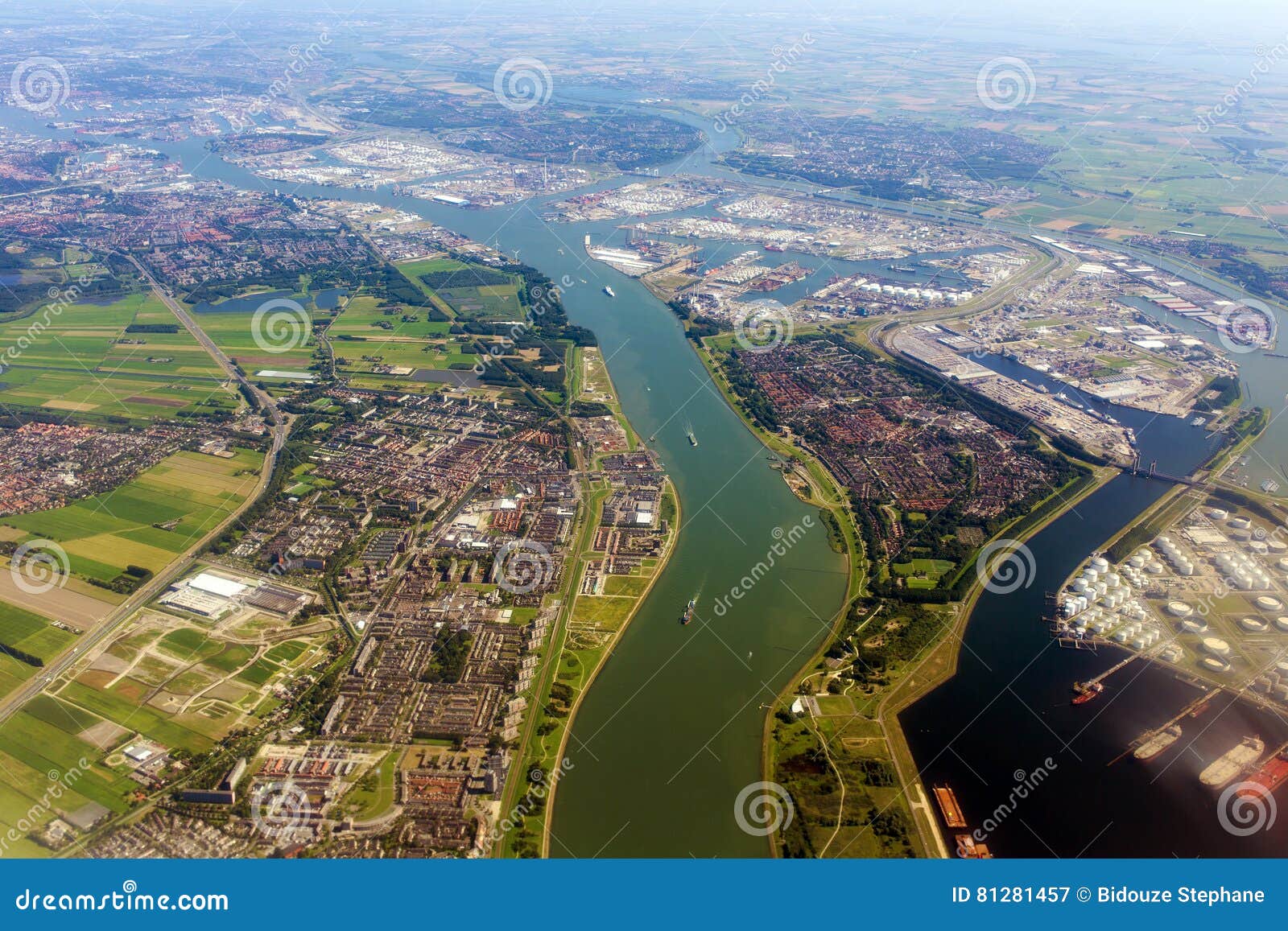 Amsterdam Aerial View from Plane Stock Image - Image of housetops, city ...