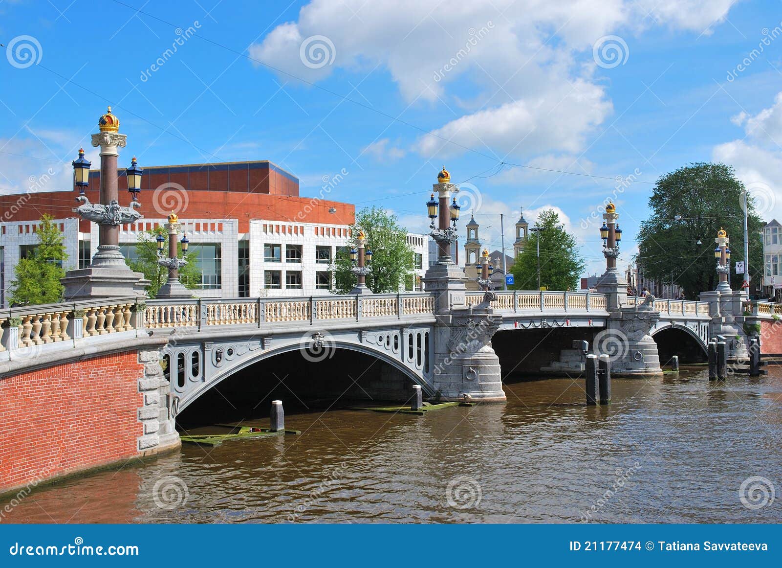 Amsterdam. Blue Bridge stock photo. Image of landmark - 21177474