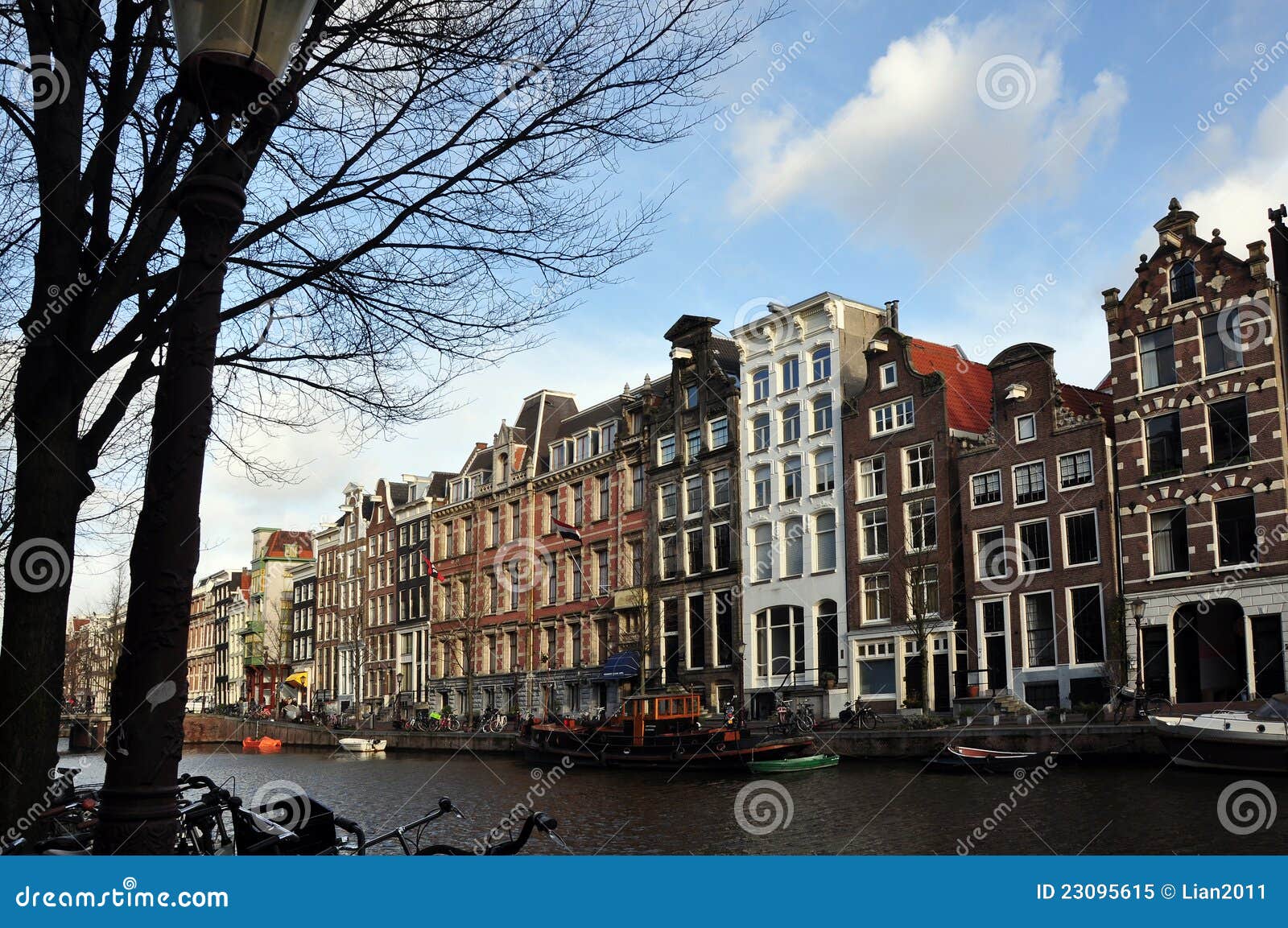 Amsterdam canal view stock image. Image of netherlands - 23095615