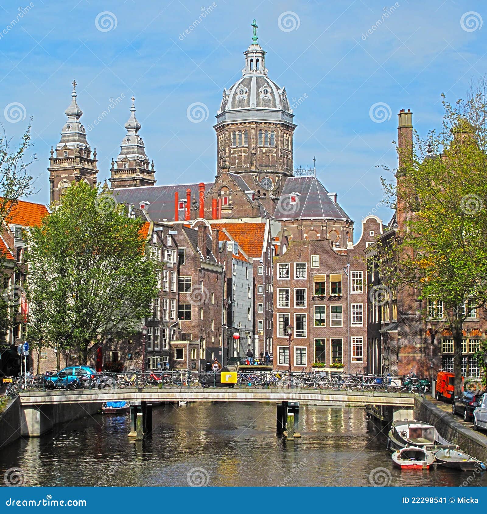 Amsterdam City Center Church Stock Image - Image of amsterdam ...