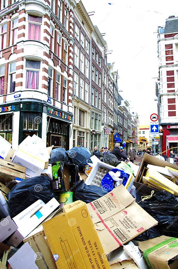 Amsterdam City Full of Garbage Editorial Stock Image - Image of euro ...