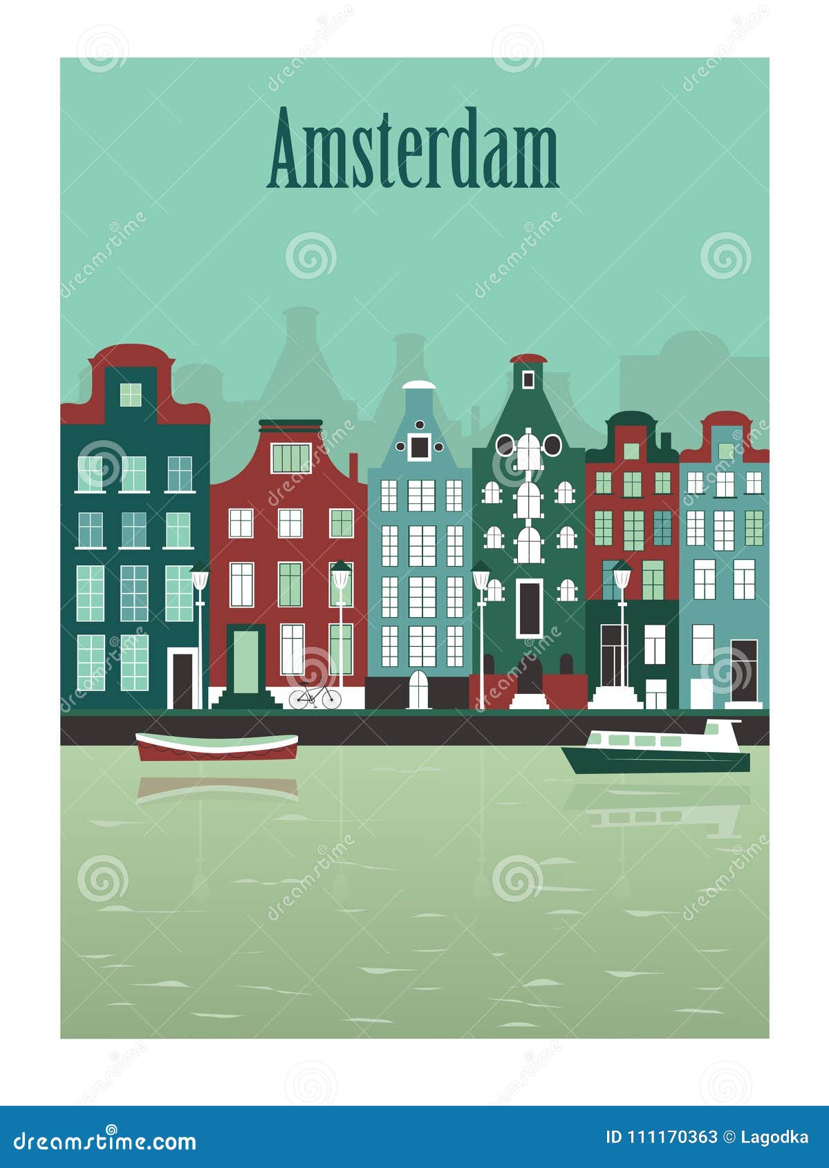 Amsterdam City Skyline. Vector Illustration | CartoonDealer.com #92144746