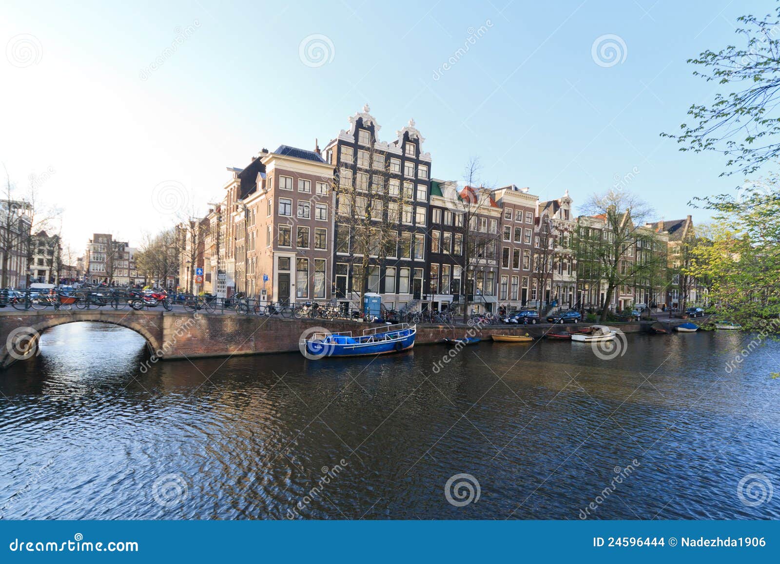 Amsterdam city view editorial stock image. Image of houses - 24596444