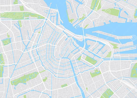 Amsterdam Colored Vector Map Stock Vector - Illustration of downtown ...