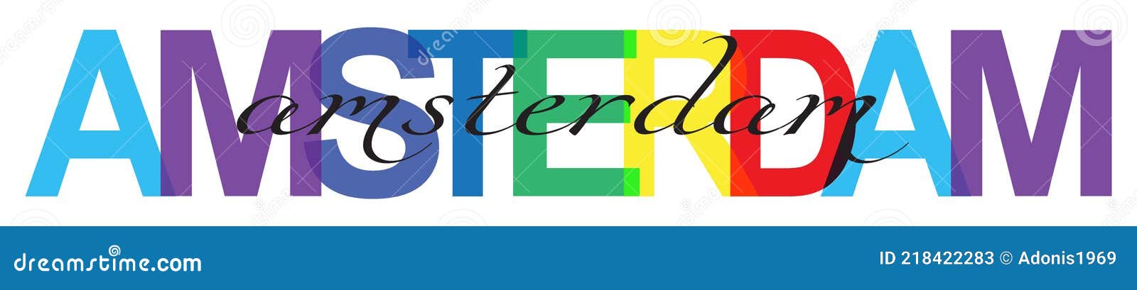 Amsterdam colorful letters stock illustration. Illustration of book ...
