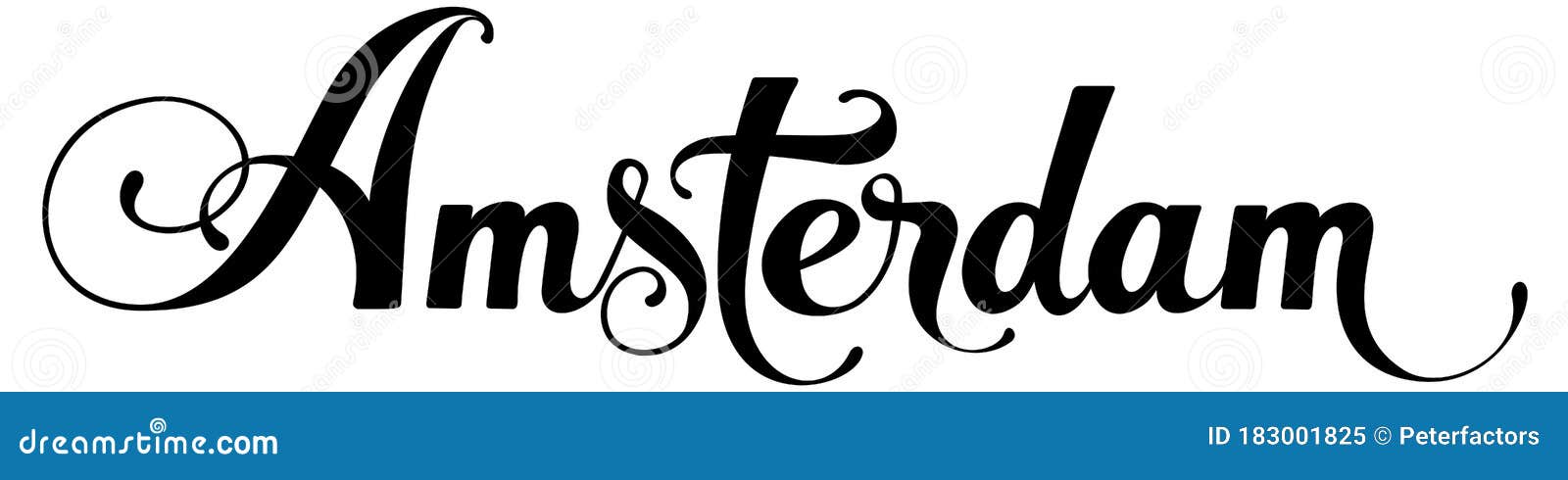 Amsterdam - Custom Calligraphy Text Stock Vector - Illustration of ...