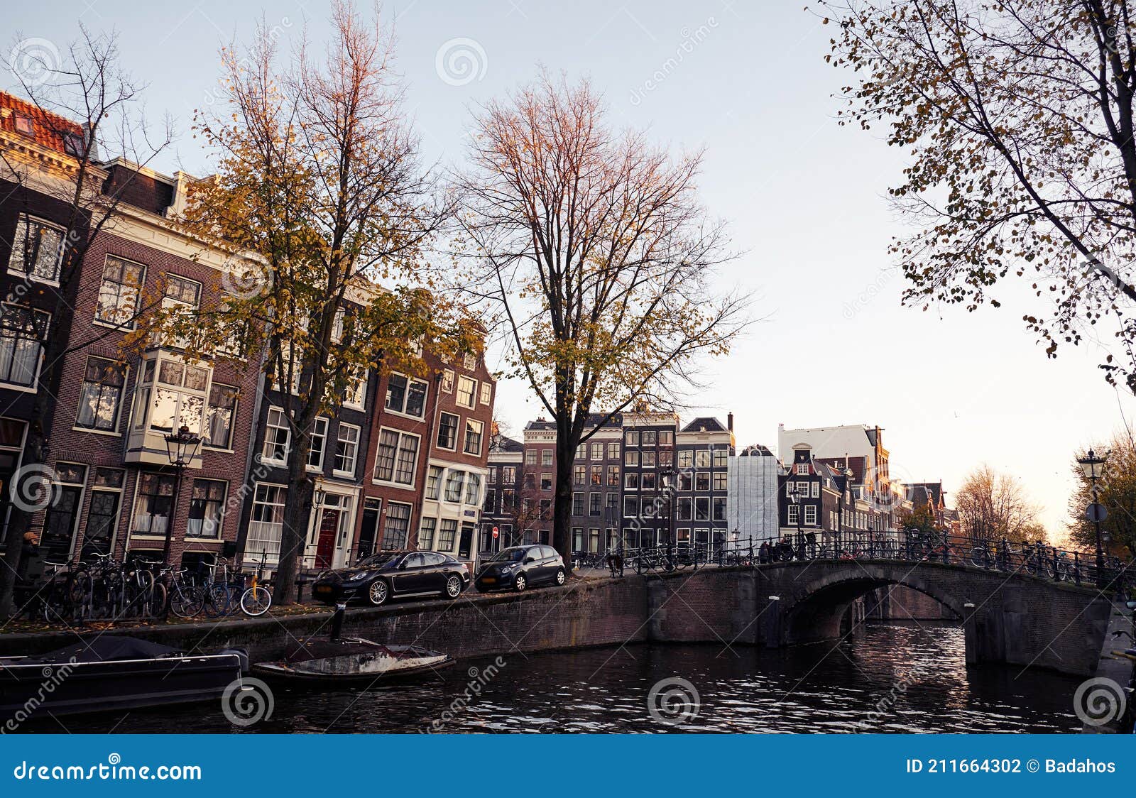 Amsterdam in the fall stock photo. Image of european - 211664302