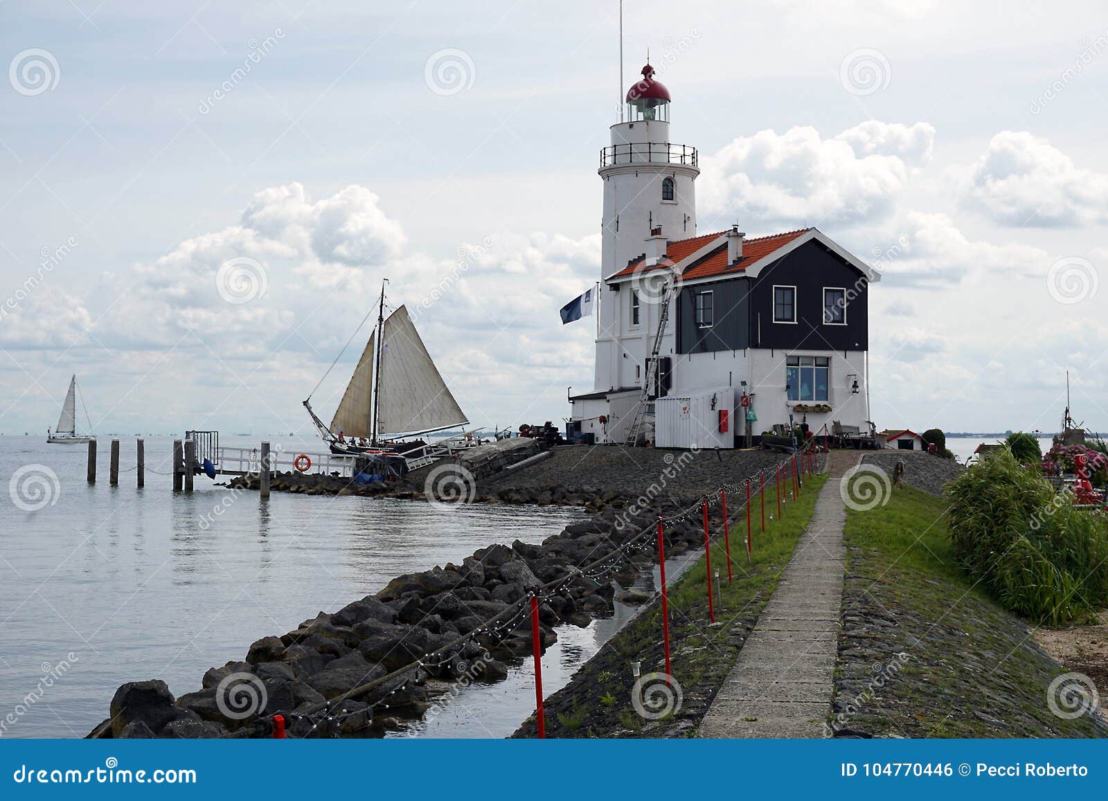 Holland, Amsterdam, the Famous Marken Lighthouse Stock Photo - Image of ...