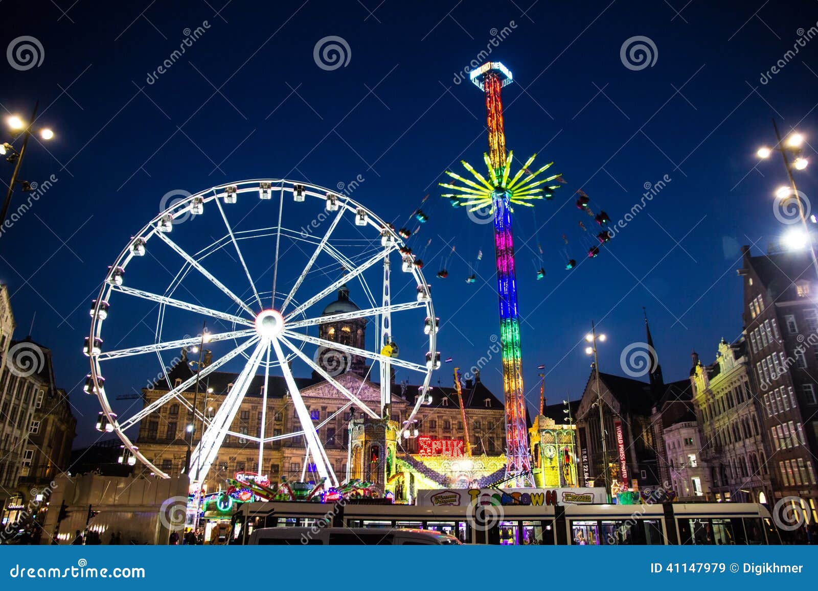 Amsterdam fun fair editorial stock image. Image of evening - 41147979