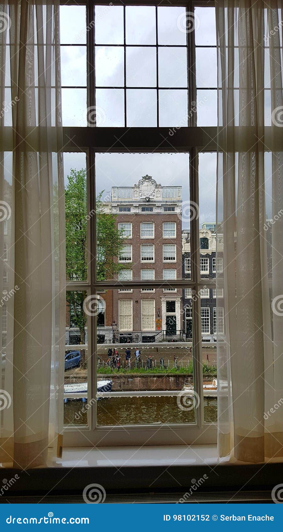 Amsterdam through glass stock photo. Image of house, netherlands - 98102152