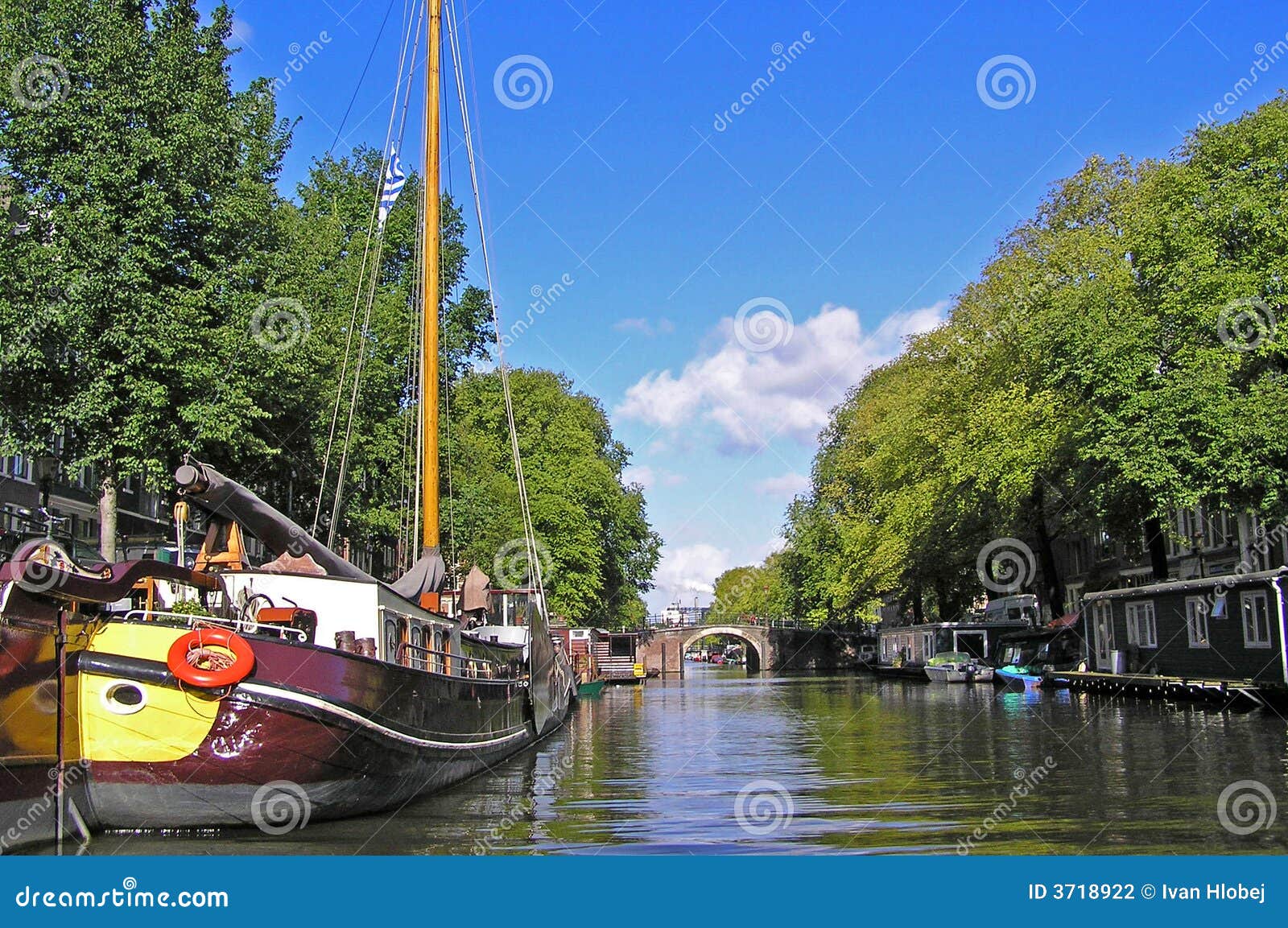 Amsterdam gracht stock photo. Image of netherlands, water - 3718922