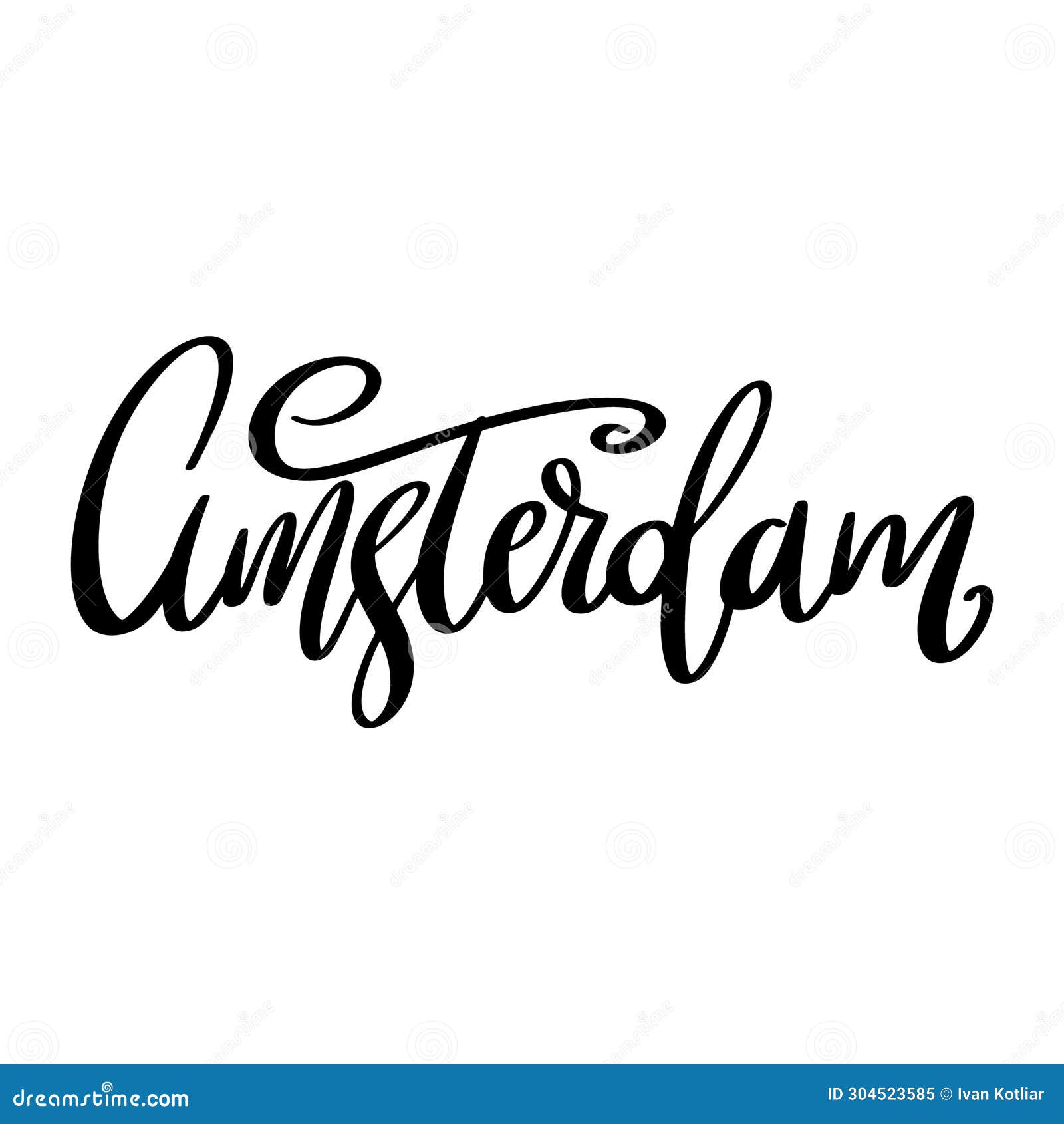 Amsterdam, Hand Lettering Phrase, Poster Design, Calligraphy Stock ...