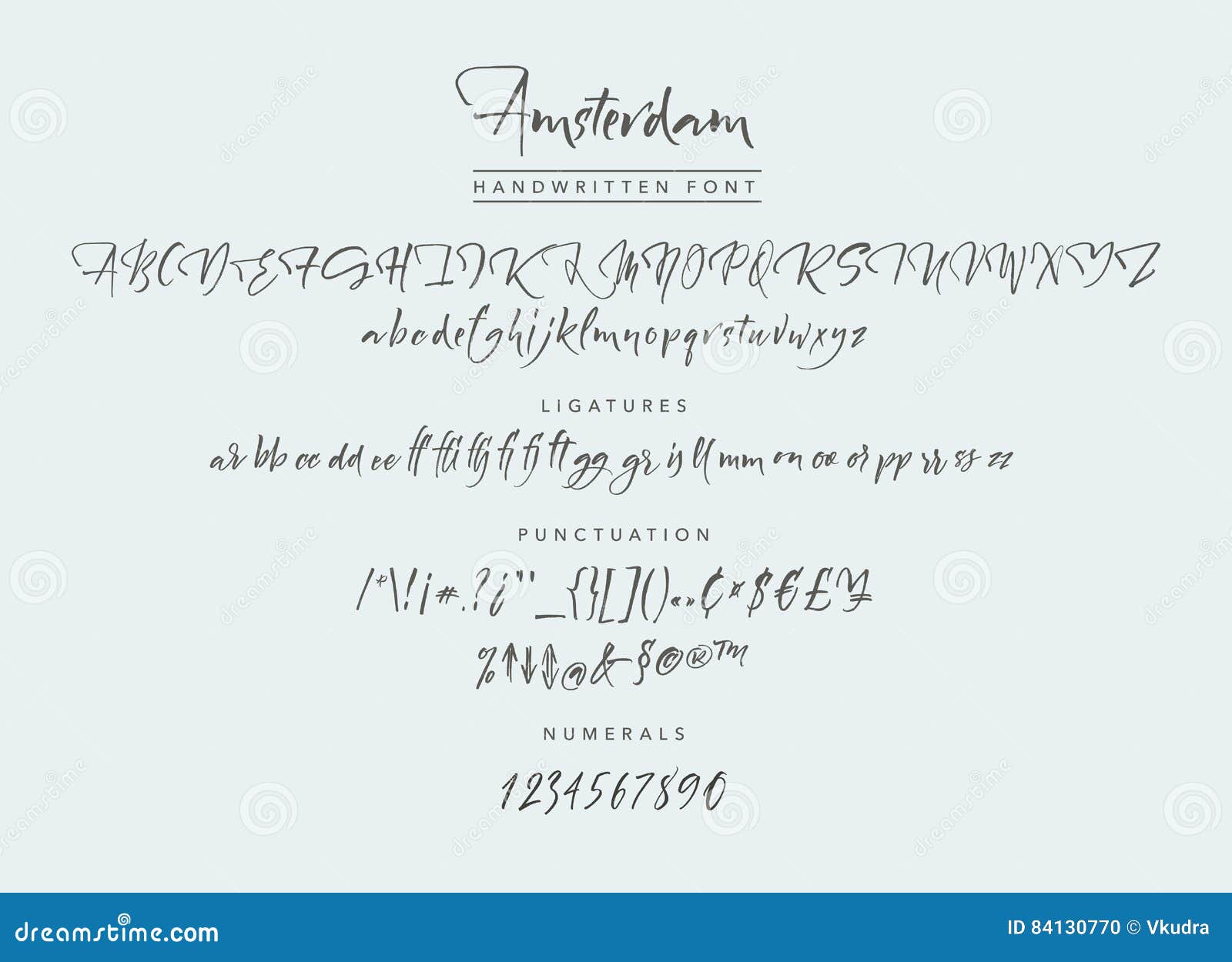Amsterdam Handwritten Font stock vector. Illustration of alphabet ...