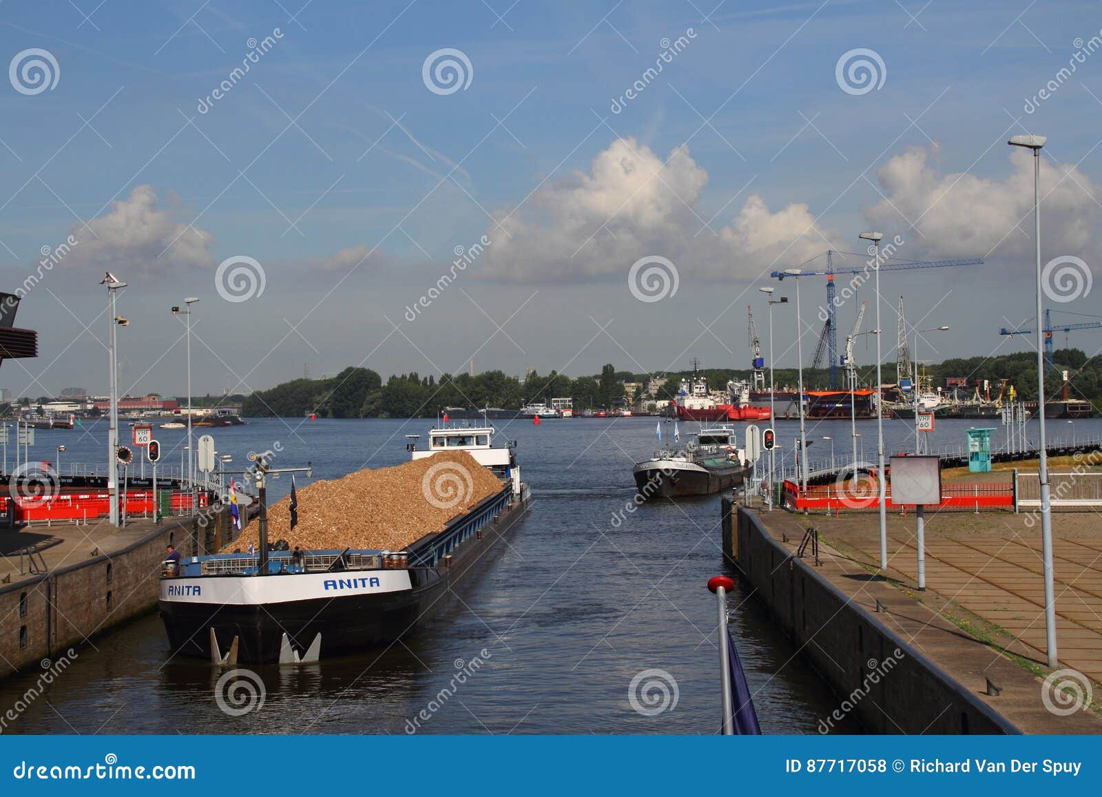 Amsterdam Harbor editorial stock photo. Image of infrastructure - 87717058