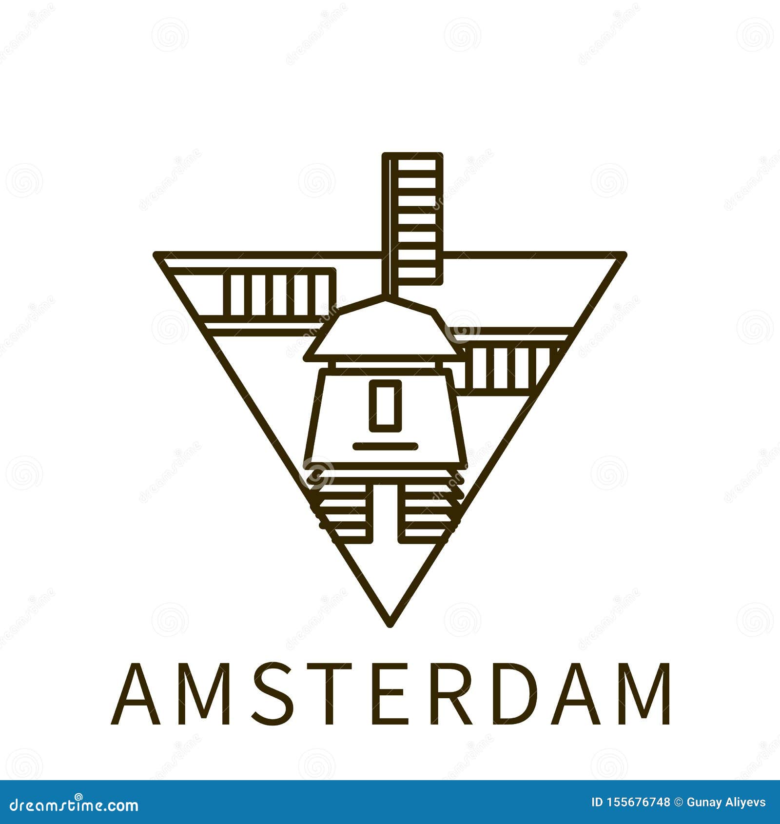 Amsterdam Icon. Element of City in Triangle Icon Stock Illustration ...