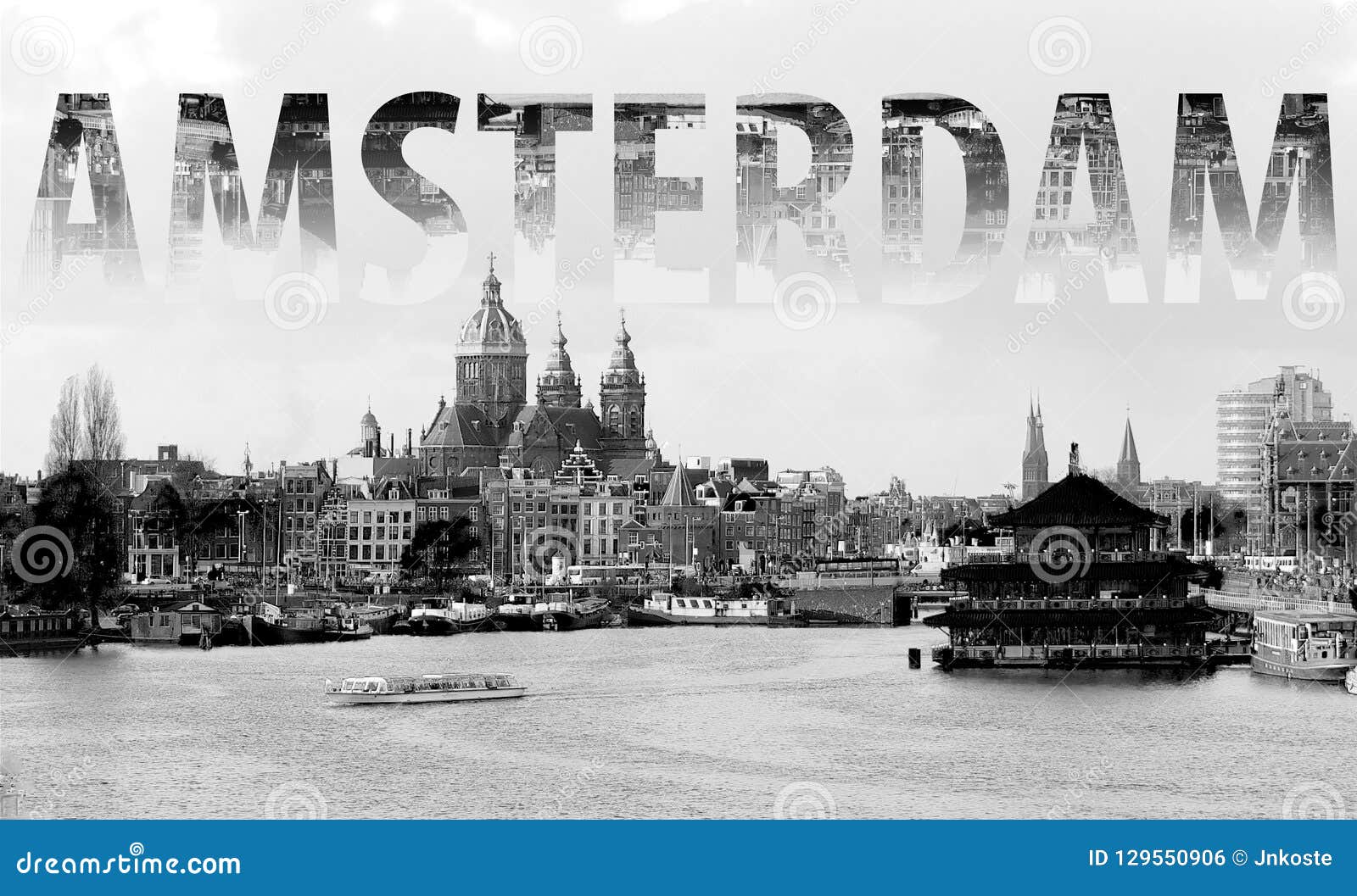Amsterdam Lettering in Black and White in Netherlands Stock Photo ...