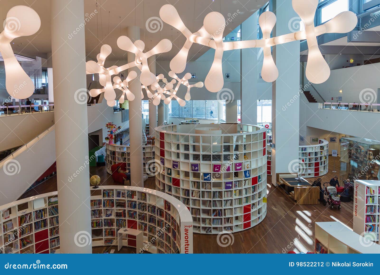 AMSTERDAM NETHERLANDS - APRIL 25, 2017: Interior of Central Public ...