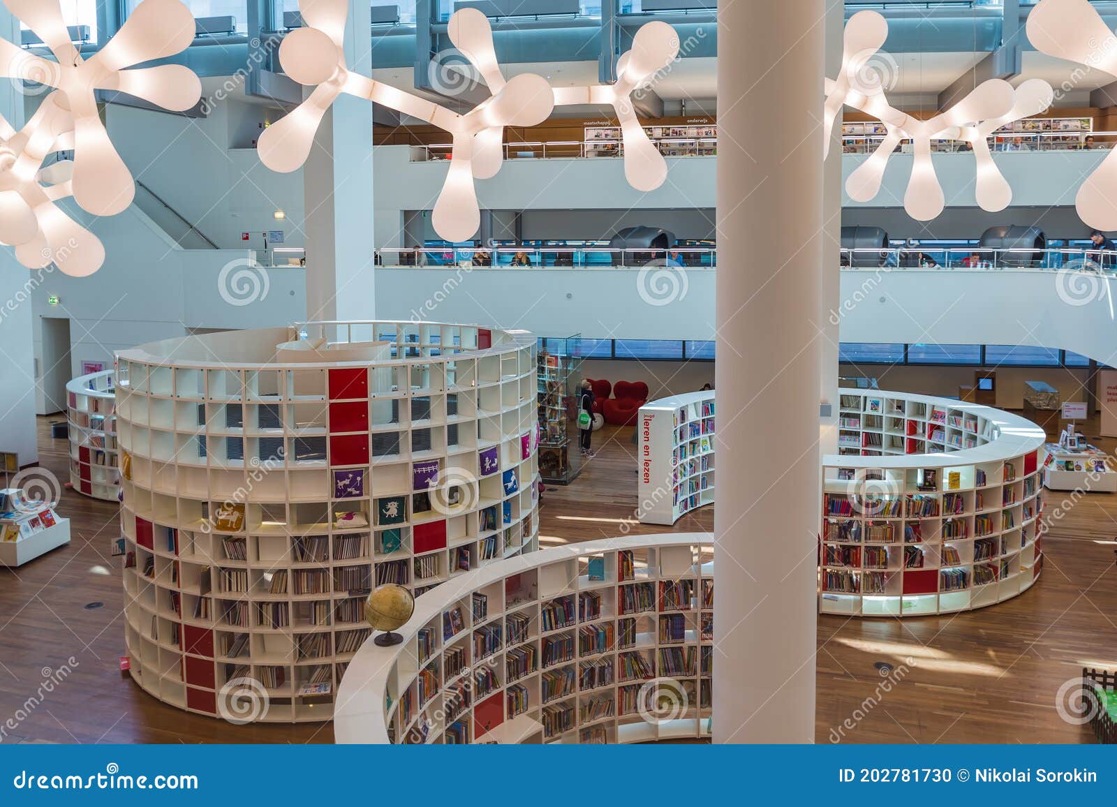 AMSTERDAM NETHERLANDS - APRIL 25, 2017: Interior of Central Public ...