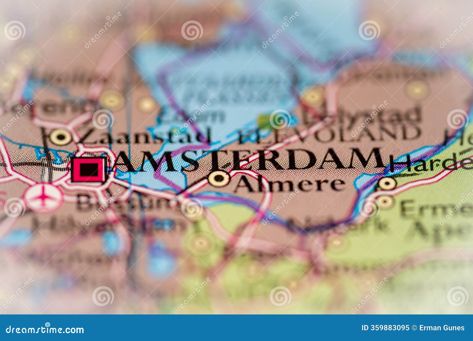 Amsterdam, Netherlands Highlighted on a World Map Stock Image - Image ...