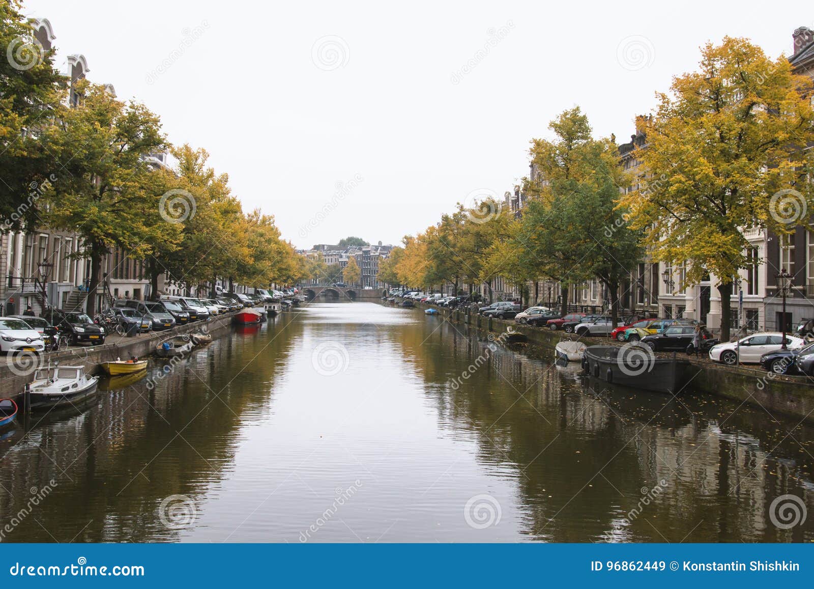 Amsterdam, Netherlands, October 2016, Canal on Amstel River Editorial ...