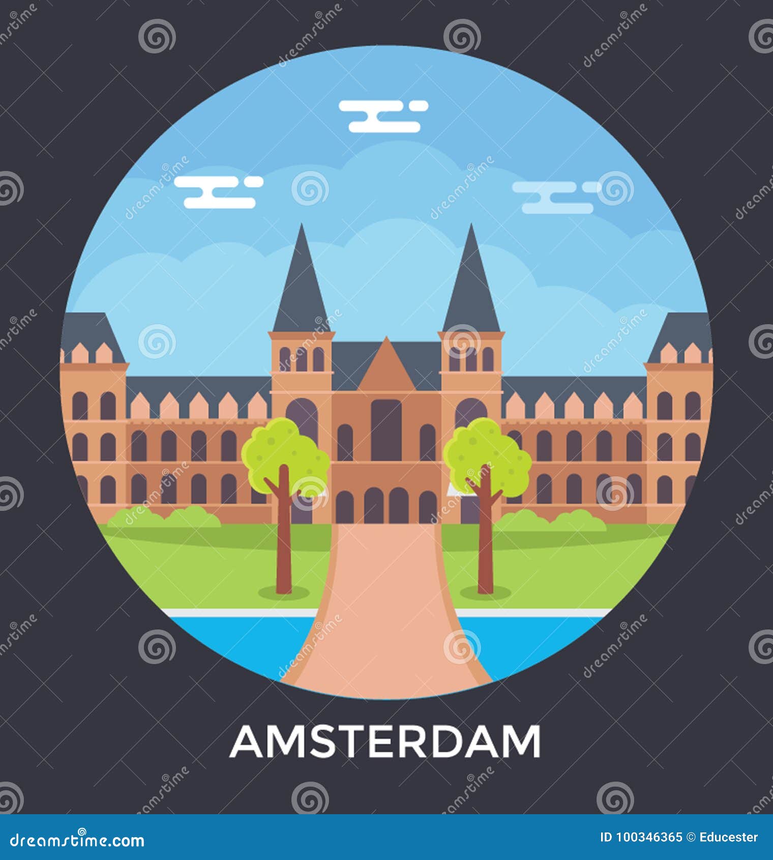 Amsterdam, Netherlands Vector Icon Stock Illustration - Illustration of ...